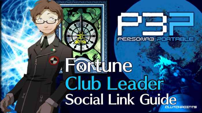 Club Leader Social Link Guide - Persona 3 Portable Fortune