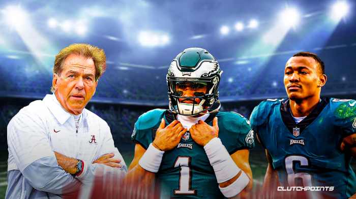 Eagles' Jalen Hurts, DeVonta Smith get message from Nick Saban