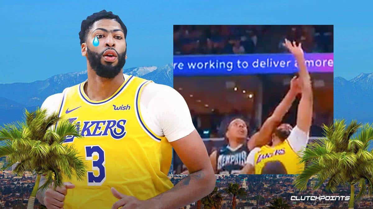 Lakers' Anthony Davis left bloodied after Desmond Bane elbow