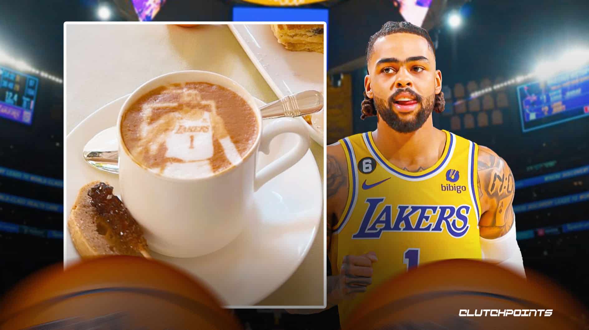 Lakers: D'Angelo Russell sips coffee art before 2023 NBA Play-In