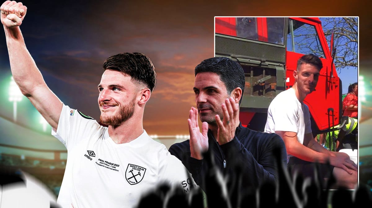 Arsenal target Declan Rice filmed telling fan he'll stay at West Ham