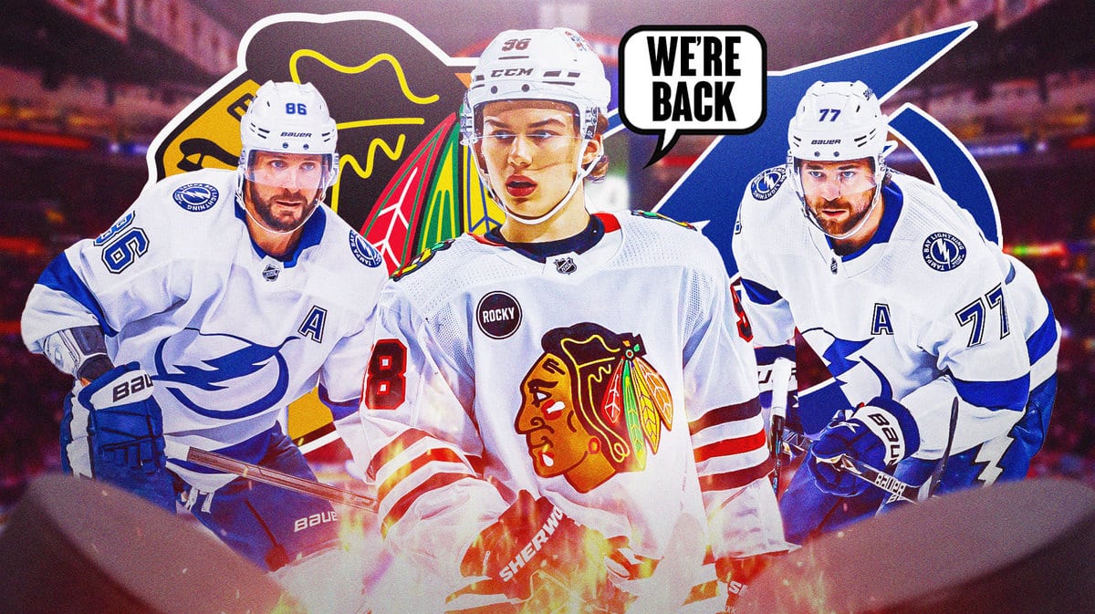 Blackhawks' Connor Bedard reacts to historic 4-point game in win vs ...