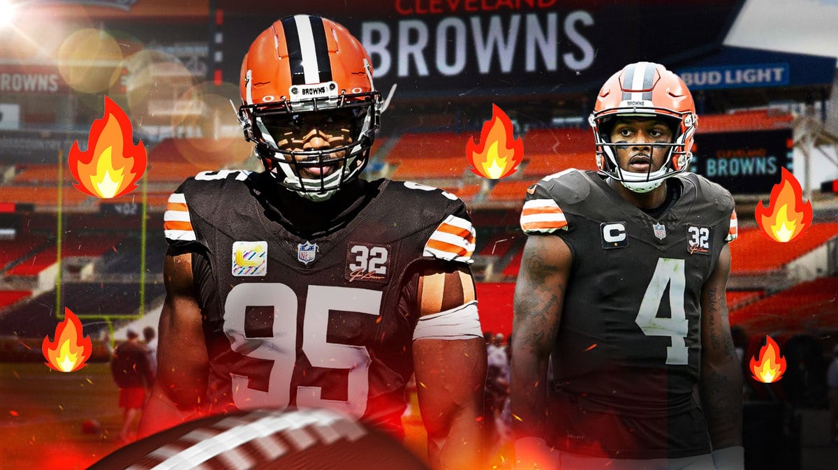 Browns star Myles Garrett's hyped reaction to Deshaun Watson's Week 9 ...