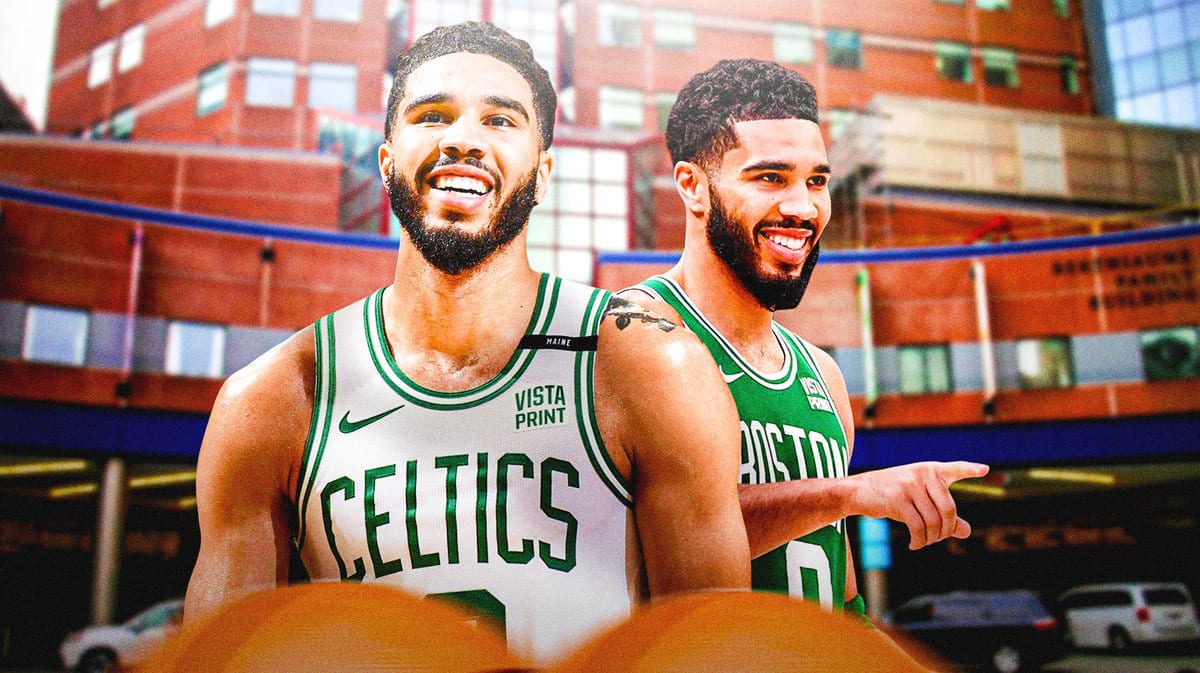 Celtics' Jayson Tatum surprises kids at local hospital on Halloween