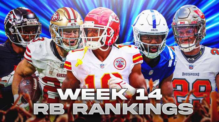 Fantasy Football Running Back rankings - Week 14 (2023)