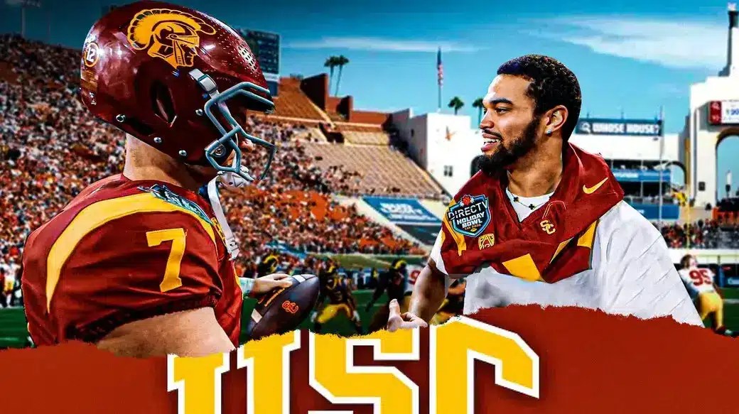 USC football's Miller Moss, Caleb Williams share powerful passing of ...