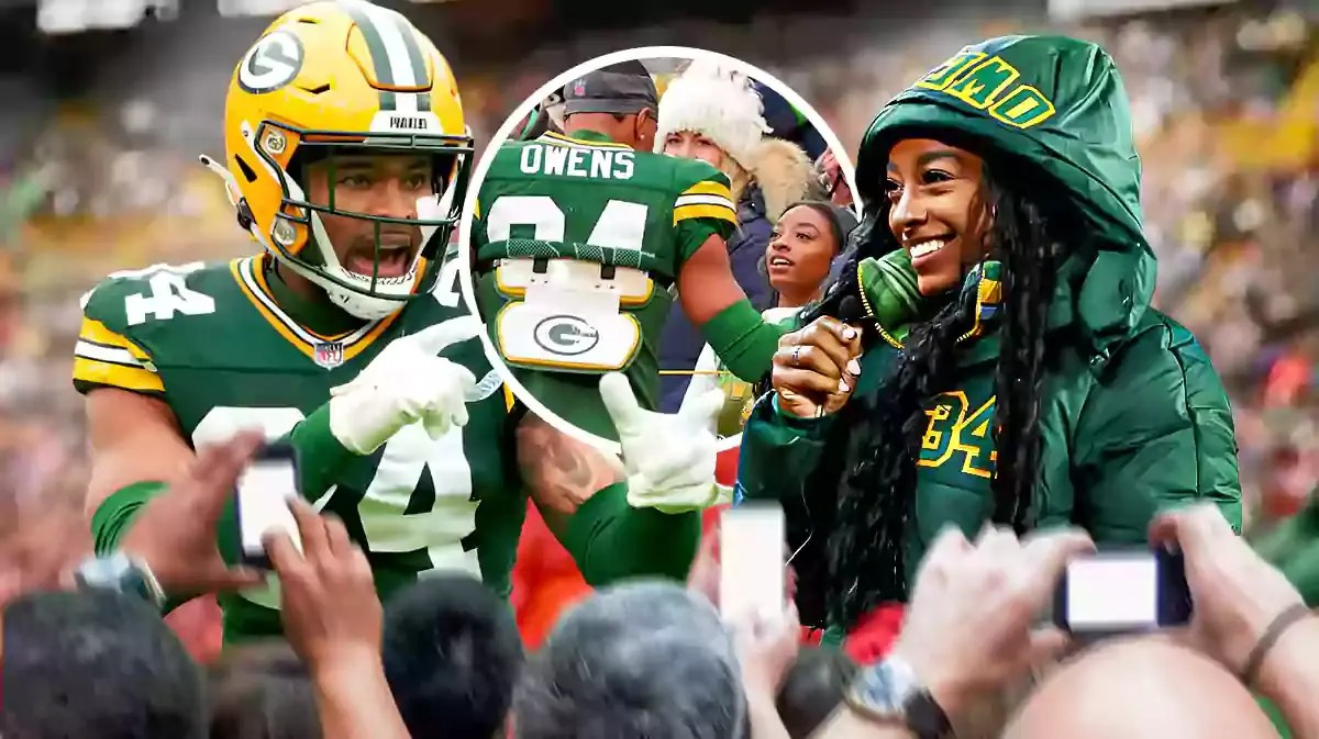 Simone Biles shares touching sideline moment with Packers husband ...