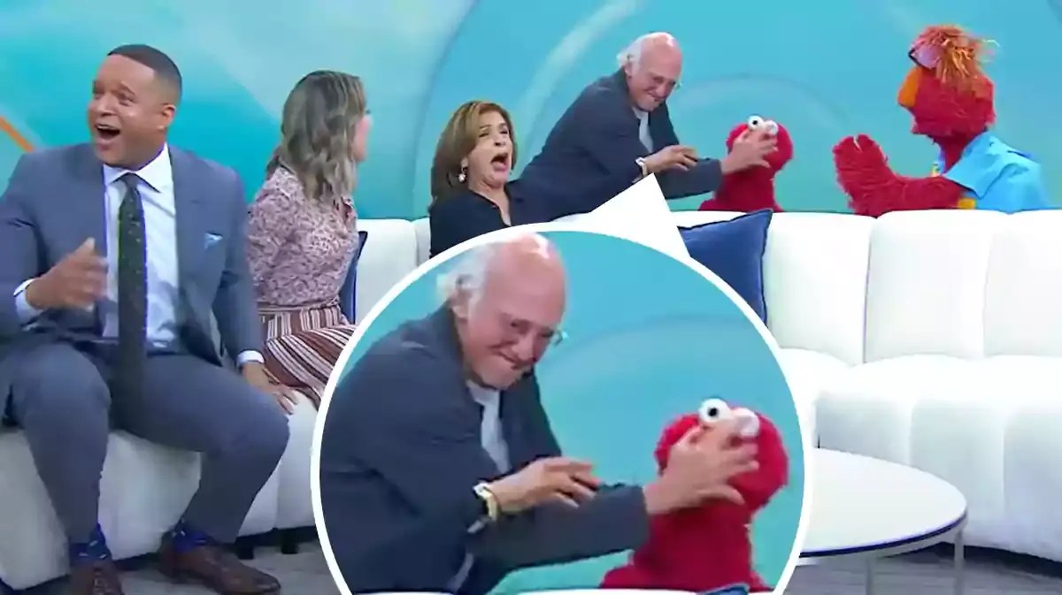 Elmo attacked by Larry David in Curb-esque live TV exchange