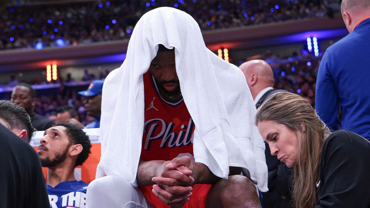 Joel Embiid's mysterious eye issue diagnosis makes unprecedented Game 3 ...