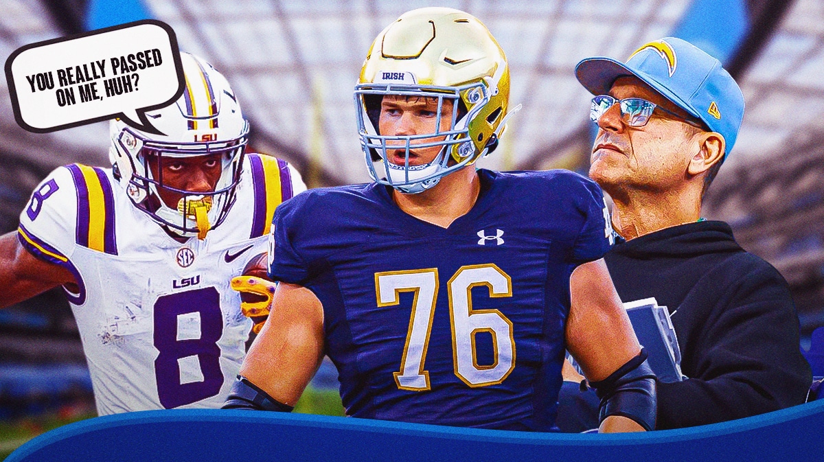 Chargers fans livid at Jim Harbaugh after passing on Malik Nabers for ...