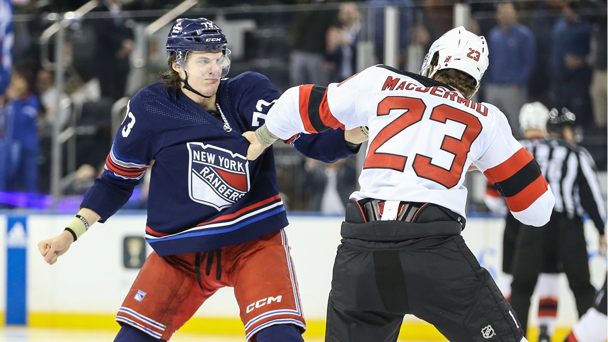 Devils vs. Rangers gets off to craziest start with wild 5-on-5 brawl