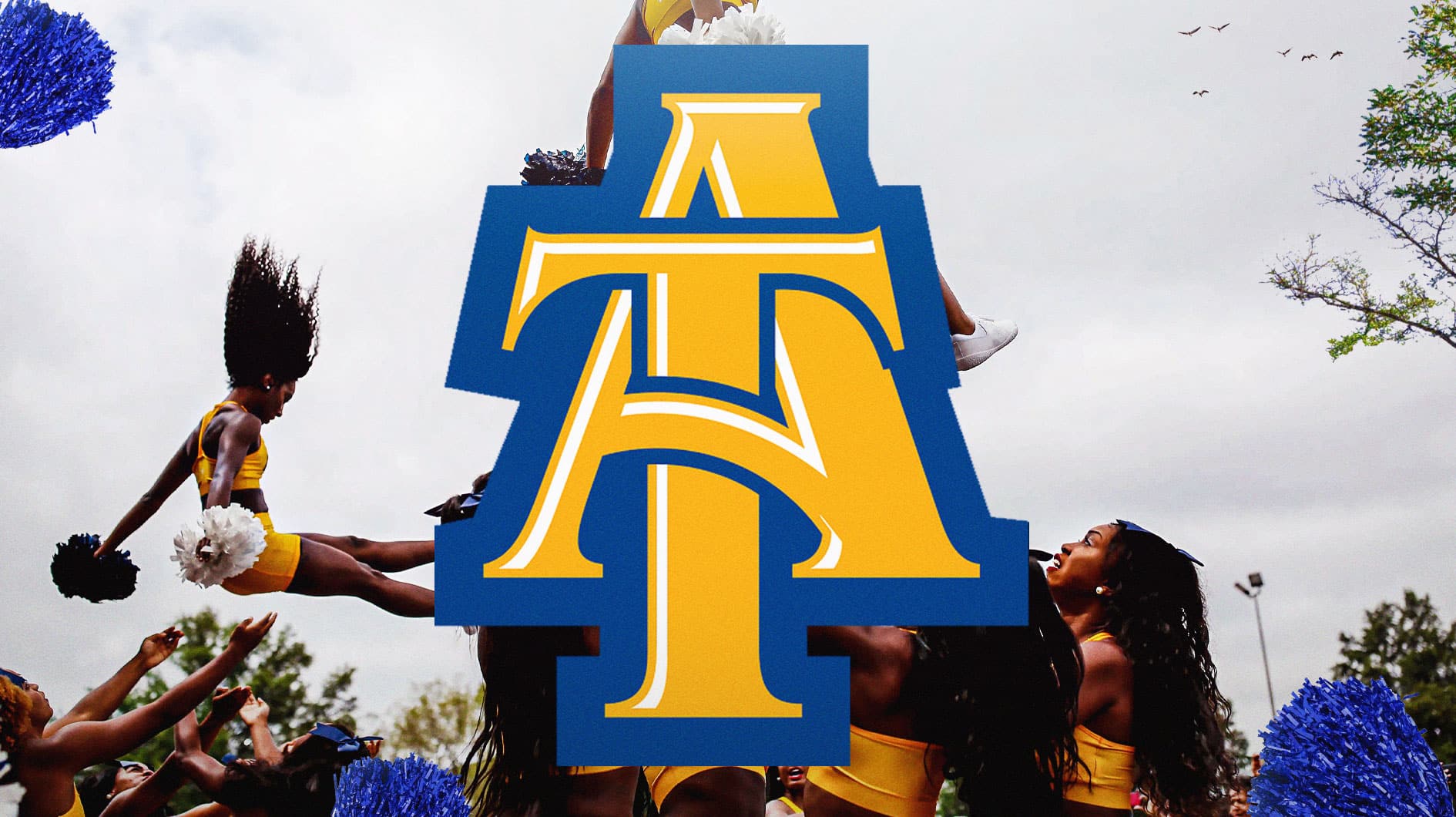 North Carolina A&T cheerleaders react to NCA Championship win