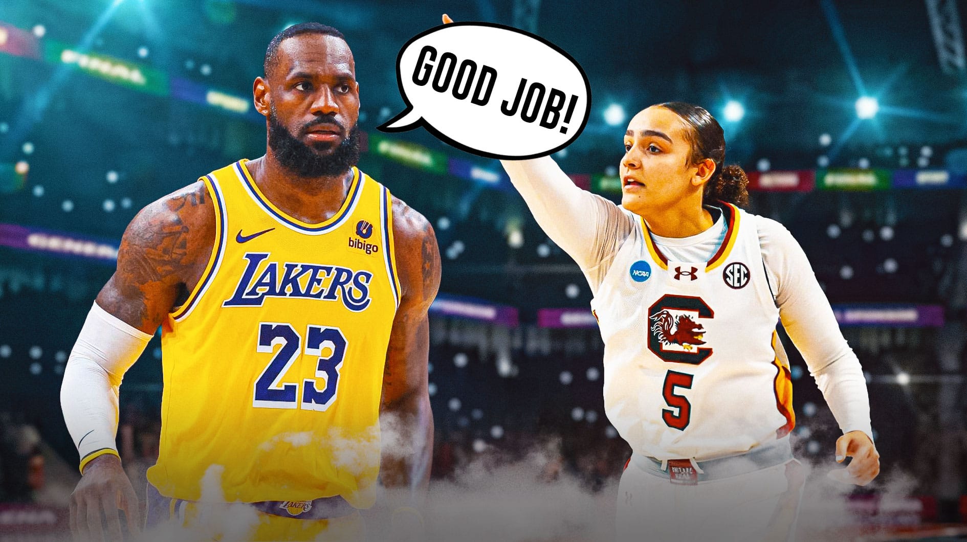 South Carolina women's basketball's Tessa Johnson gets special LeBron ...