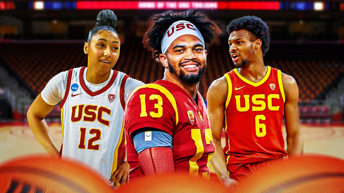 Caleb Williams dishes on sharing USC campus with Bronny James, JuJu Watkins