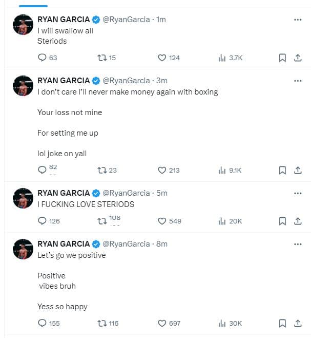 Ryan Garcia goes on NSFW rant after another positive drug test