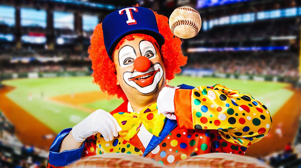 'Clown' Rangers fan goes viral after nearly falling into dugout chasing ...
