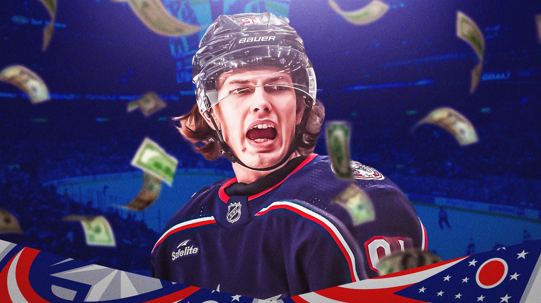 Kent Johnson's shocking 'underpaid' goal after signing Blue Jackets ...