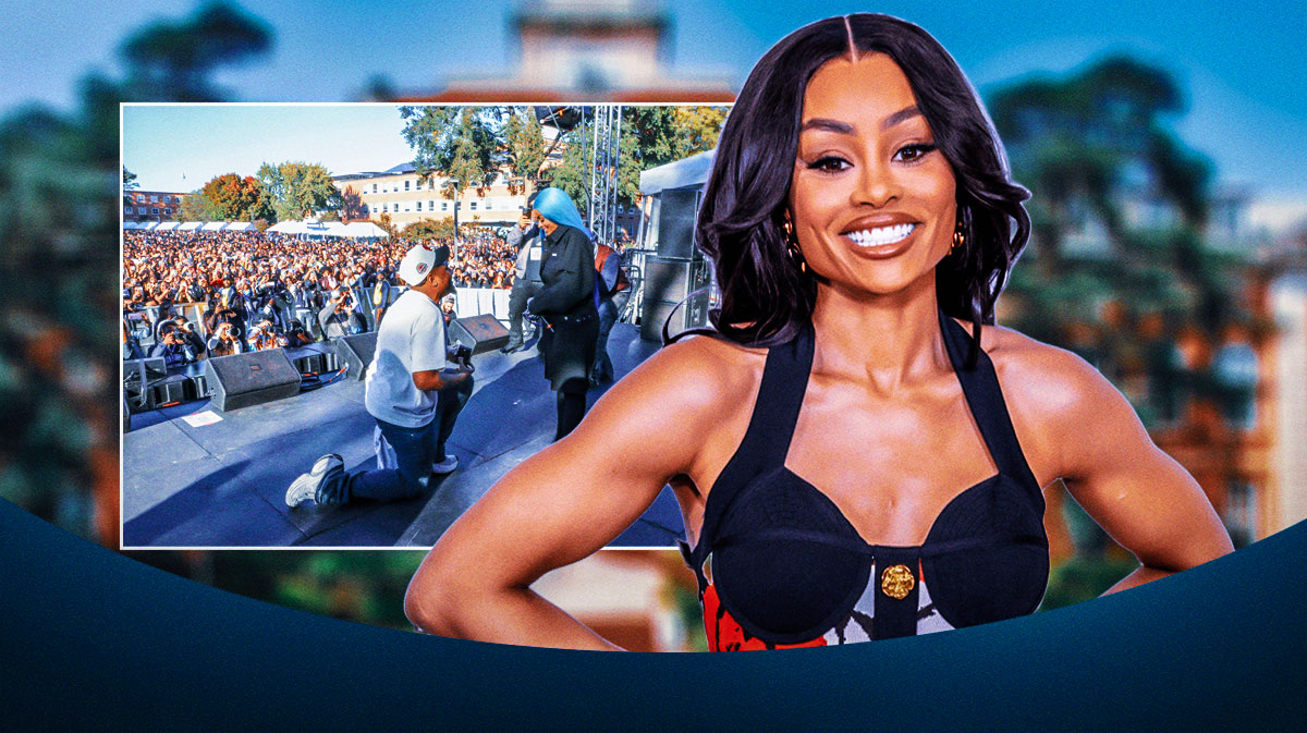 Derrick Milano proposes to Blac Chyna at Howard University homecoming