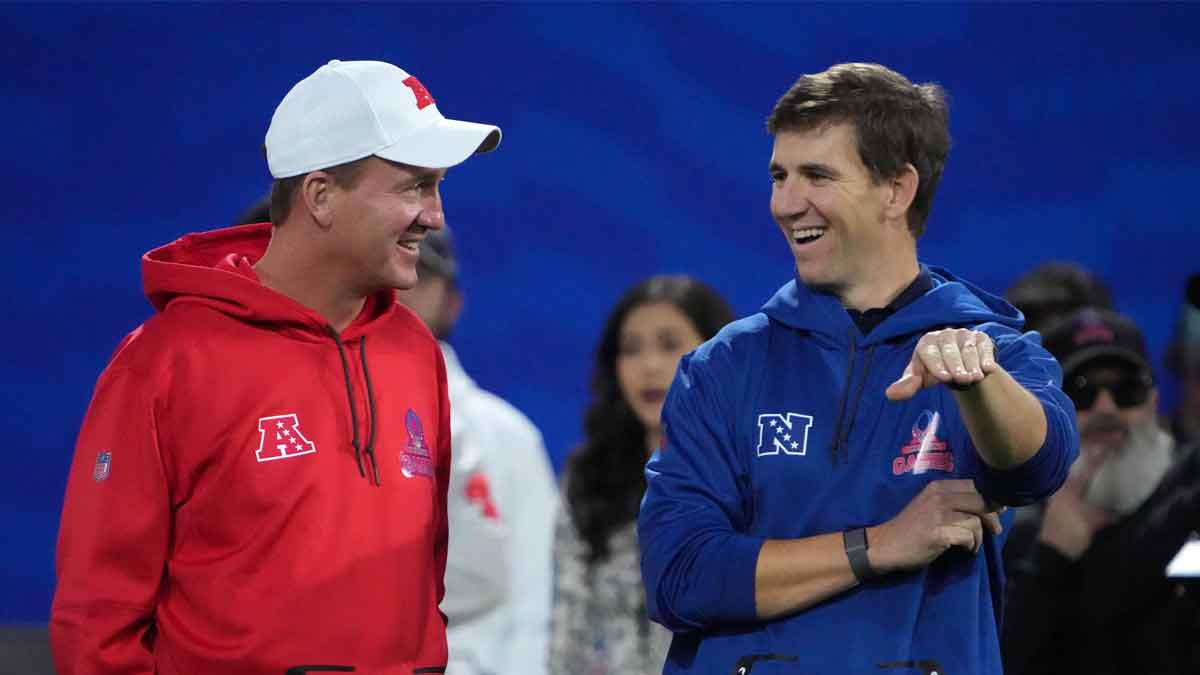 Peyton Manning, Eli Manning interact with Homer Simpson before Bengals ...