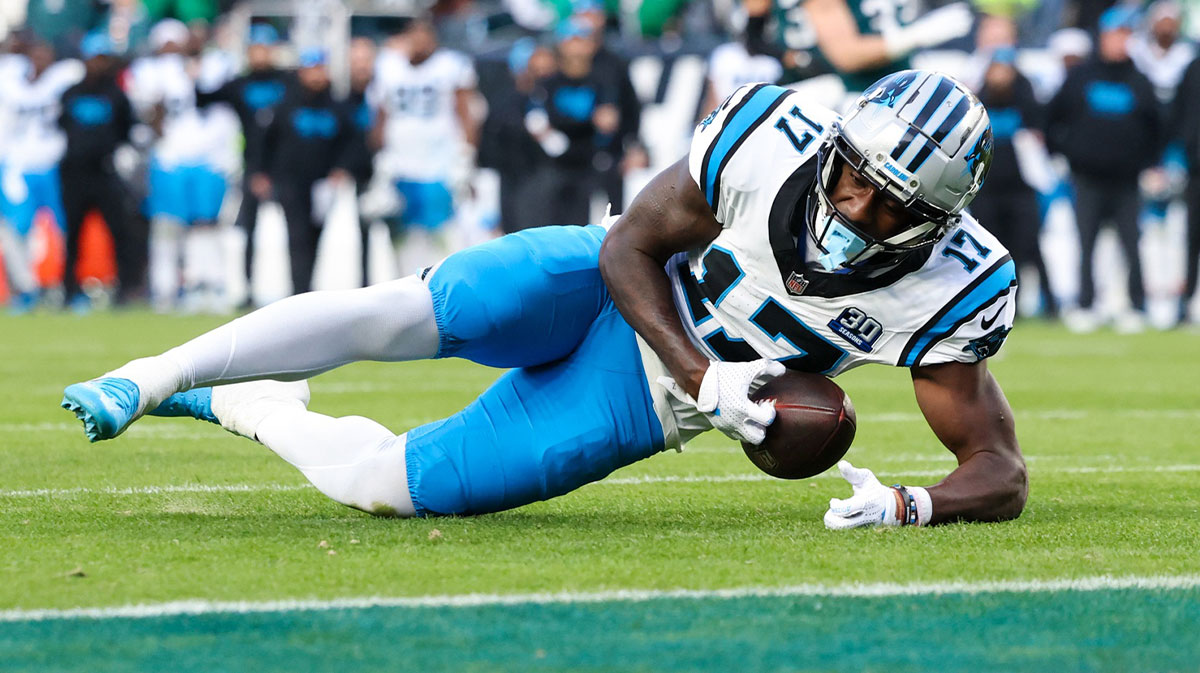 Panthers' Xavier Legette reacts to brutal game-ending blunder vs. Eagles