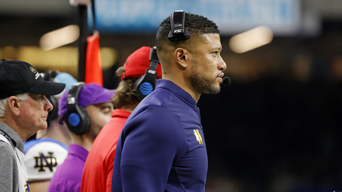 Notre Dame HC Marcus Freeman's immediate reaction to win vs. Georgia is pure gold