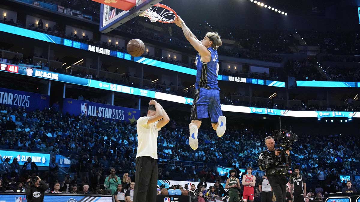 NBA fans explode after Mac McClung dunks over car for first try