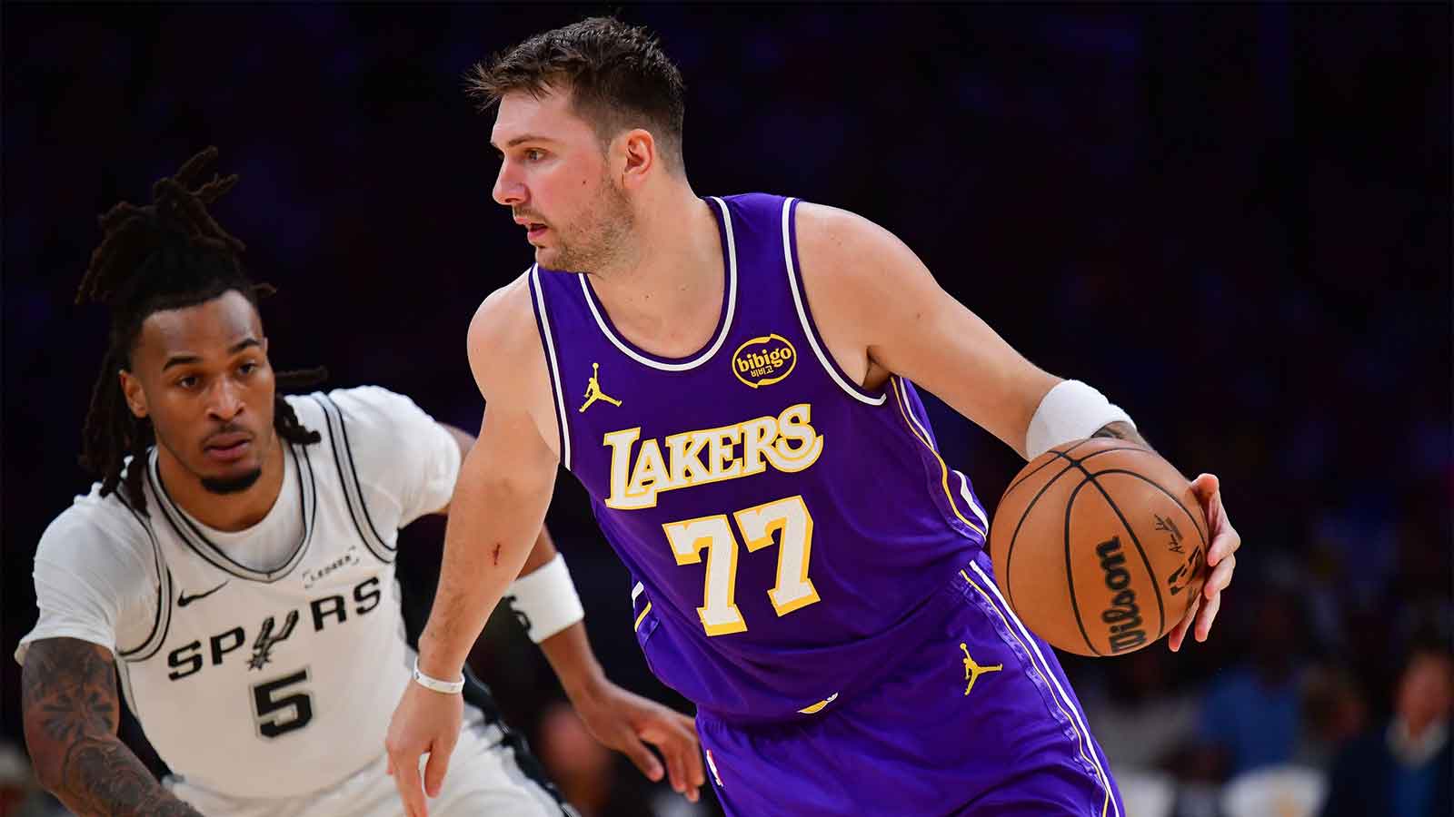 Lakers news: Luka Doncic sports new initials on shoes for Spurs rematch