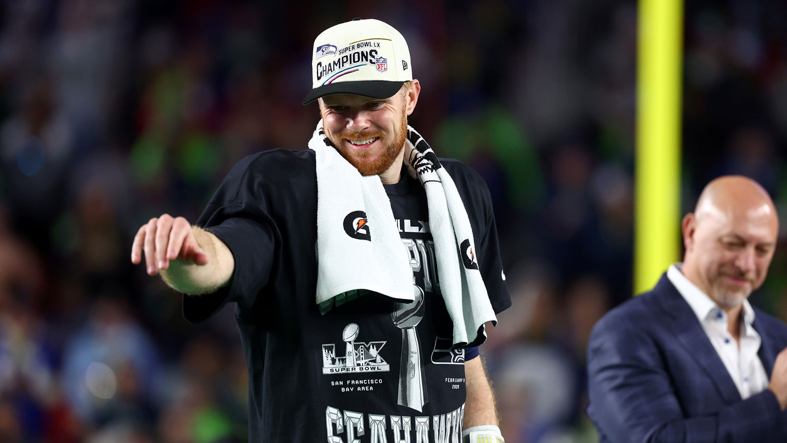 Seahawks news: Sam Darnold-Mike Macdonald share moment after Super Bowl