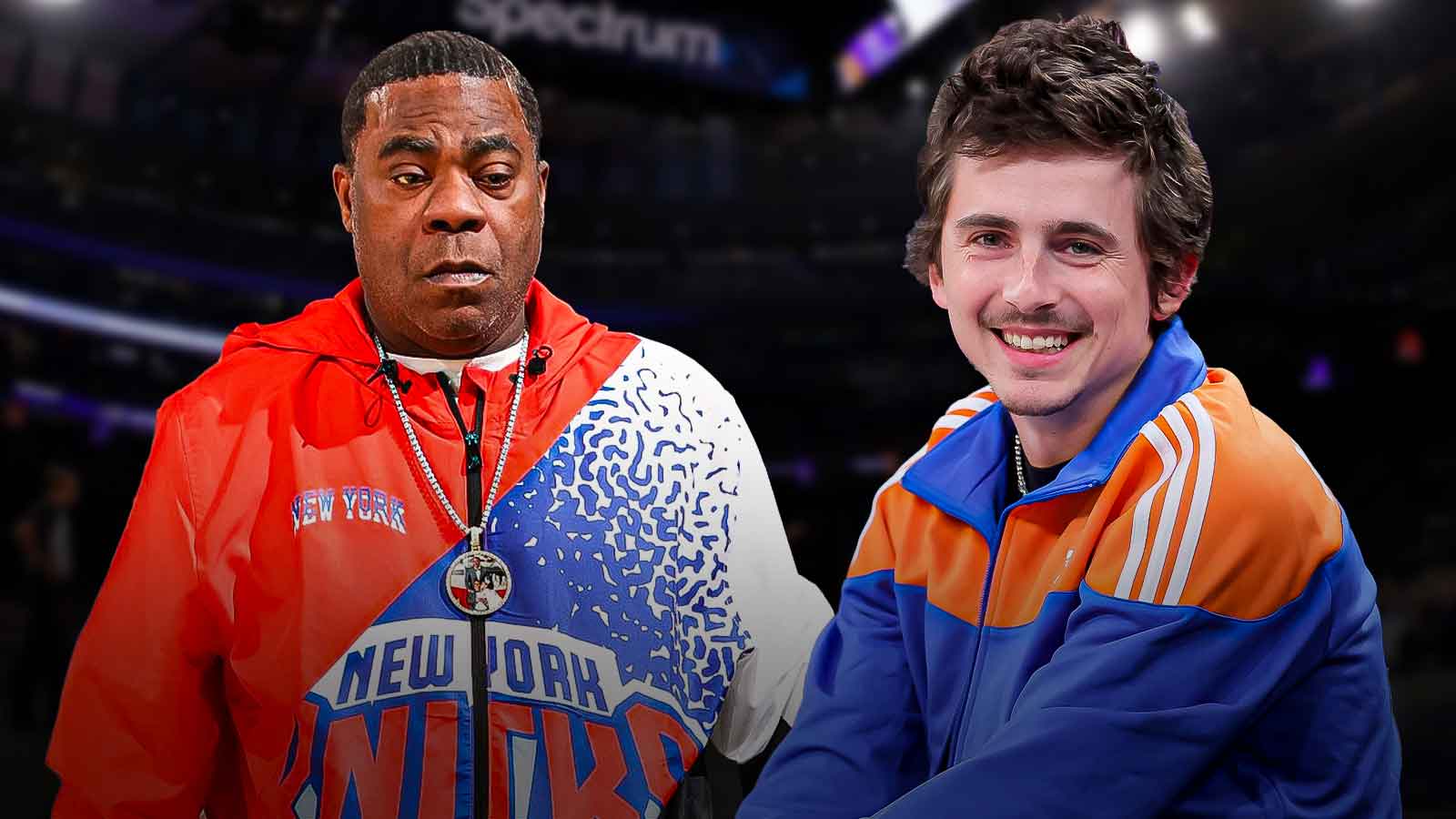 Timothée Chalamet, Tracy Morgan pull up to MSG for Knicks-Cavs Game 2